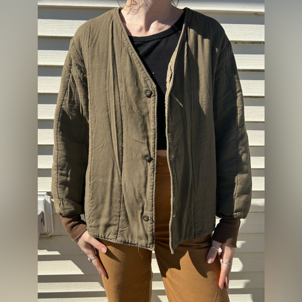 Vintage Army Green Military Jacket - Gem